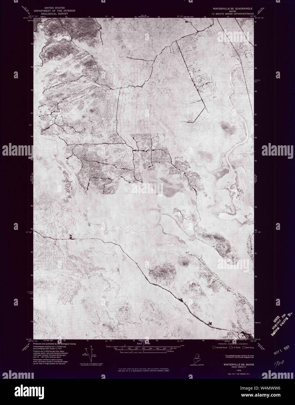 Maine USGS Historical Map Winterville SE 807319 1975 24000 Inversion ...
