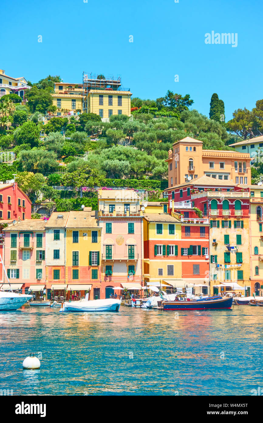Waterfront in Portofino - famous resort on the Italian riviera in ...