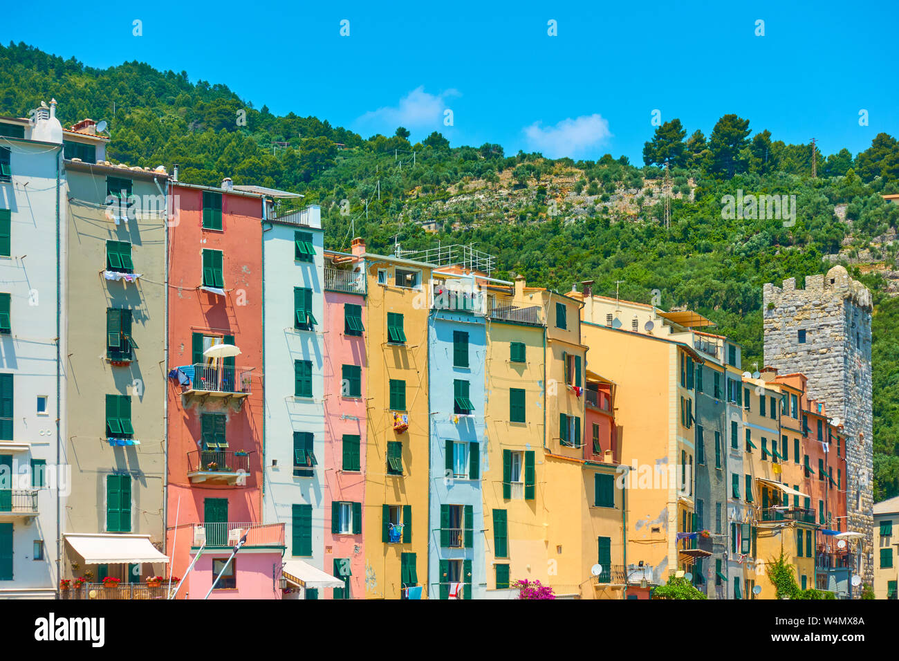 Colorful houses by the sea in Porto Venere (Portovenere) in Cinque ...