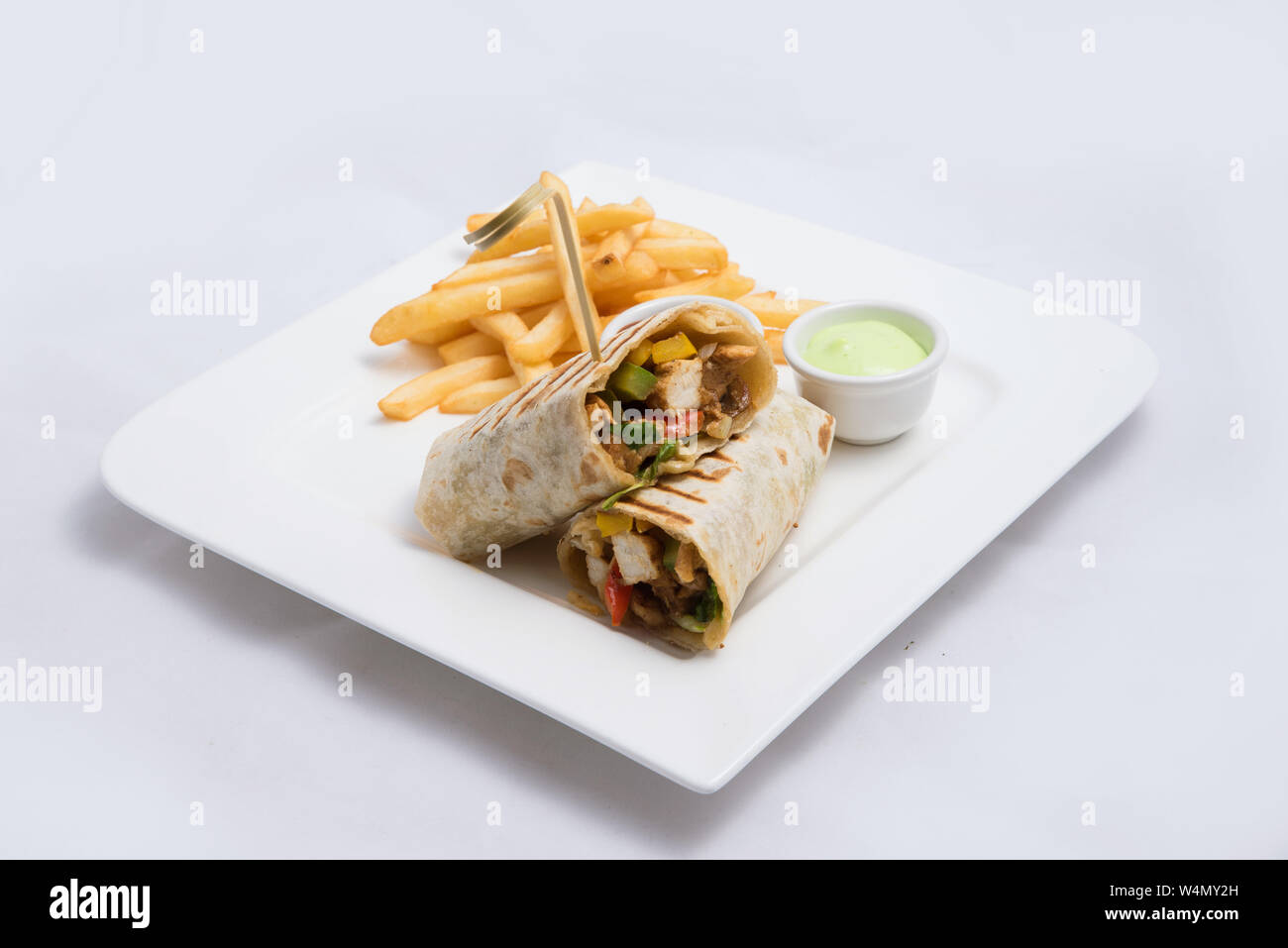 A low contrast Hero shot of a Chicken Pimiento sandwich with samurai ...