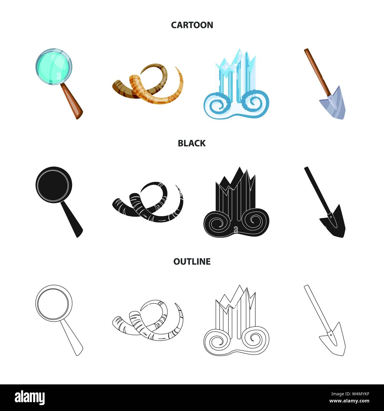 Vector illustration of story and items symbol. Collection of story and ...
