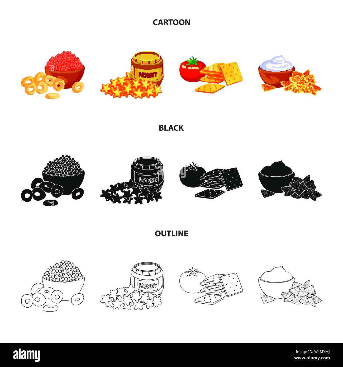 Vector design of taste and seasonin symbol. Set of taste and organic ...