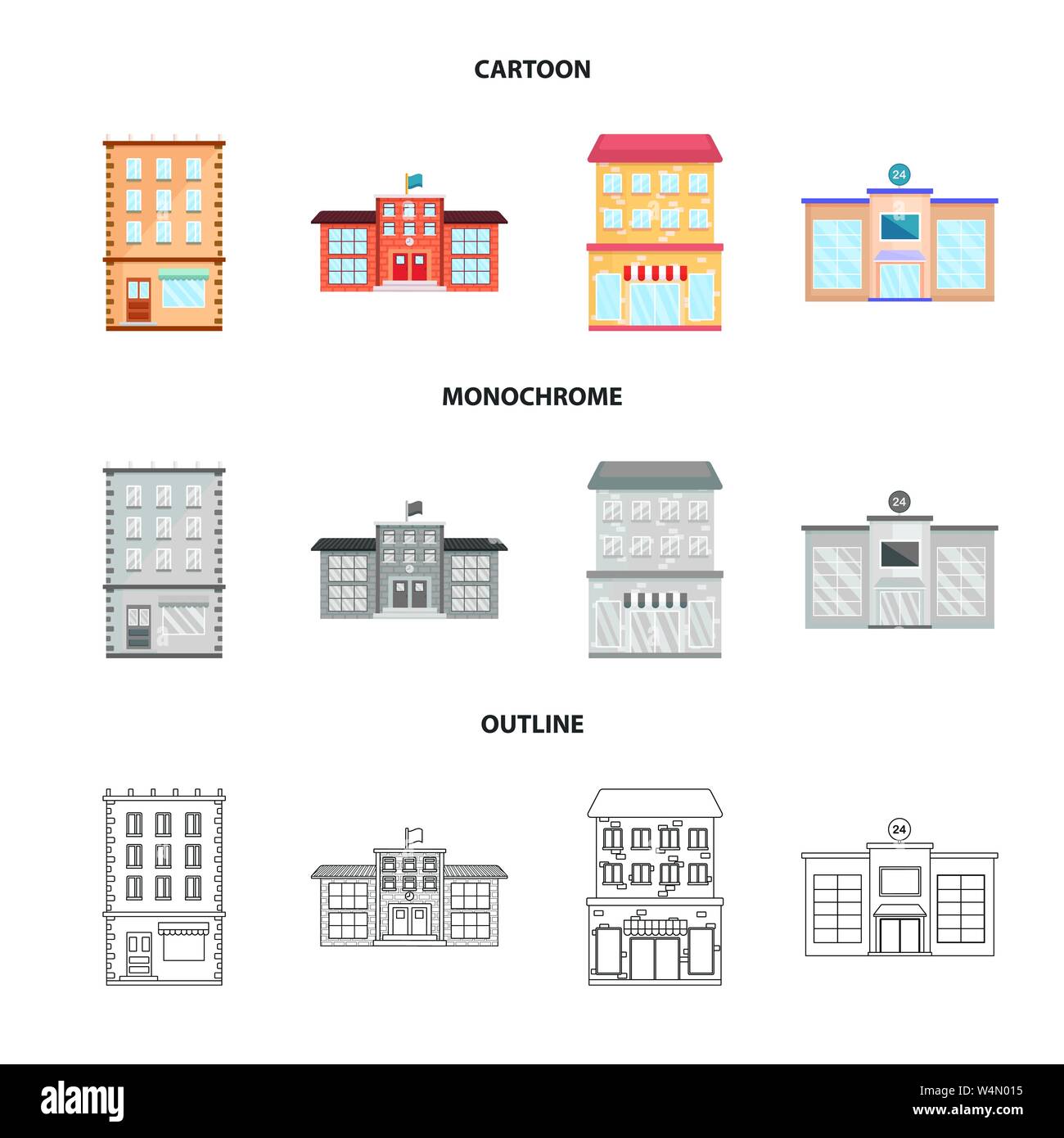 Vector design of municipal and center logo. Set of municipal and estate ...