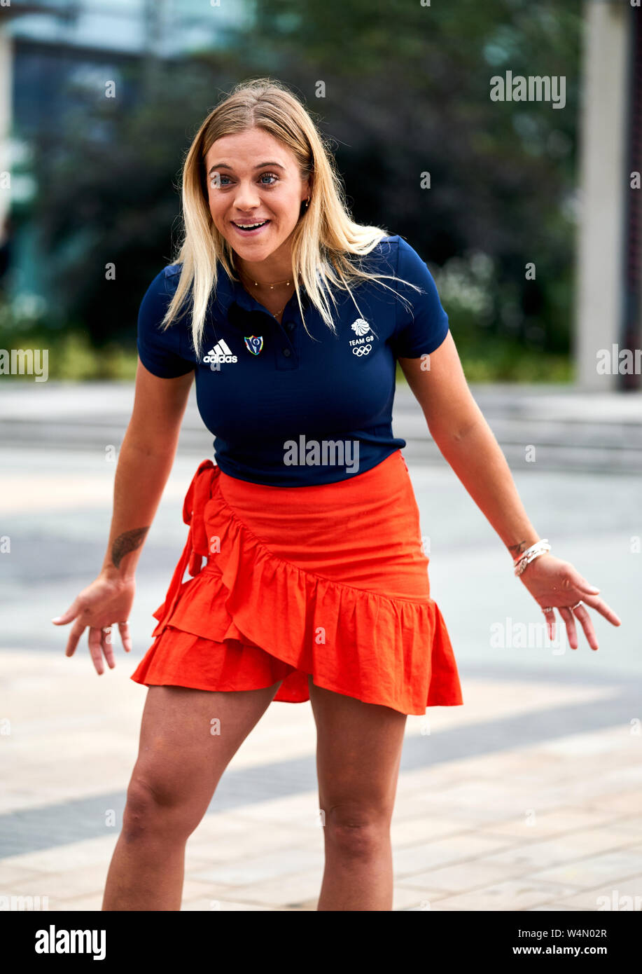 Surfer Laura Crane during the one year to go until Tokyo 2020 event at ...