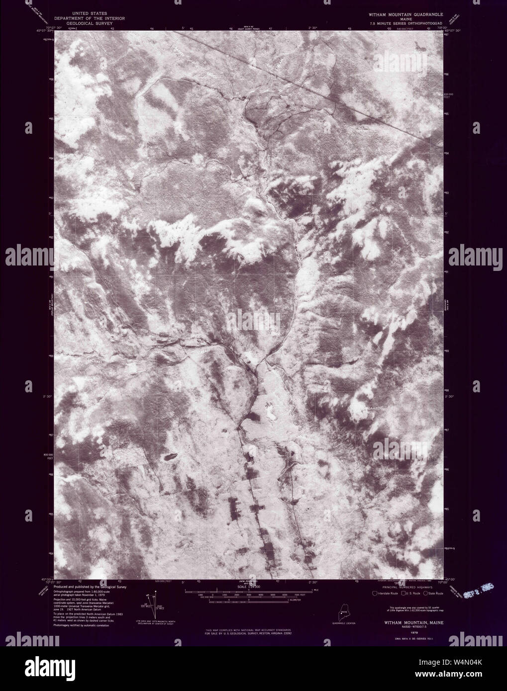 Maine USGS Historical Map Witham Mountain 807324 1979 24000 Inversion ...