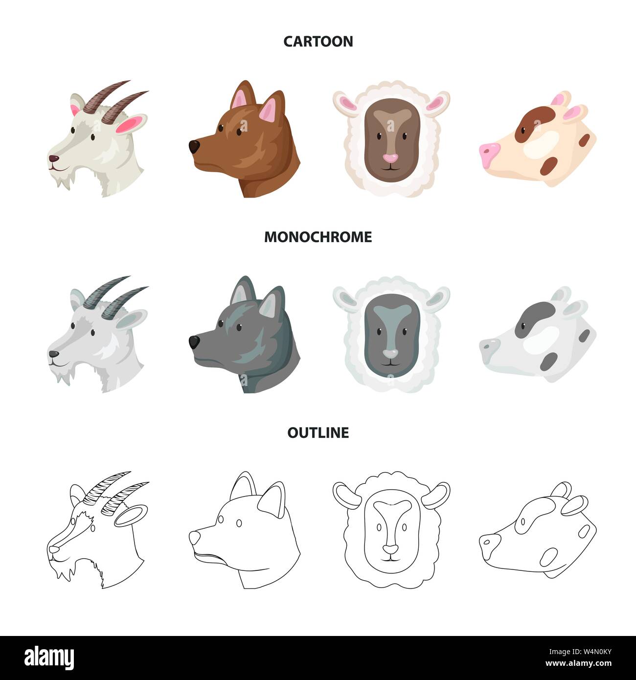 Vector illustration of agriculture and breeding symbol. Set of ...