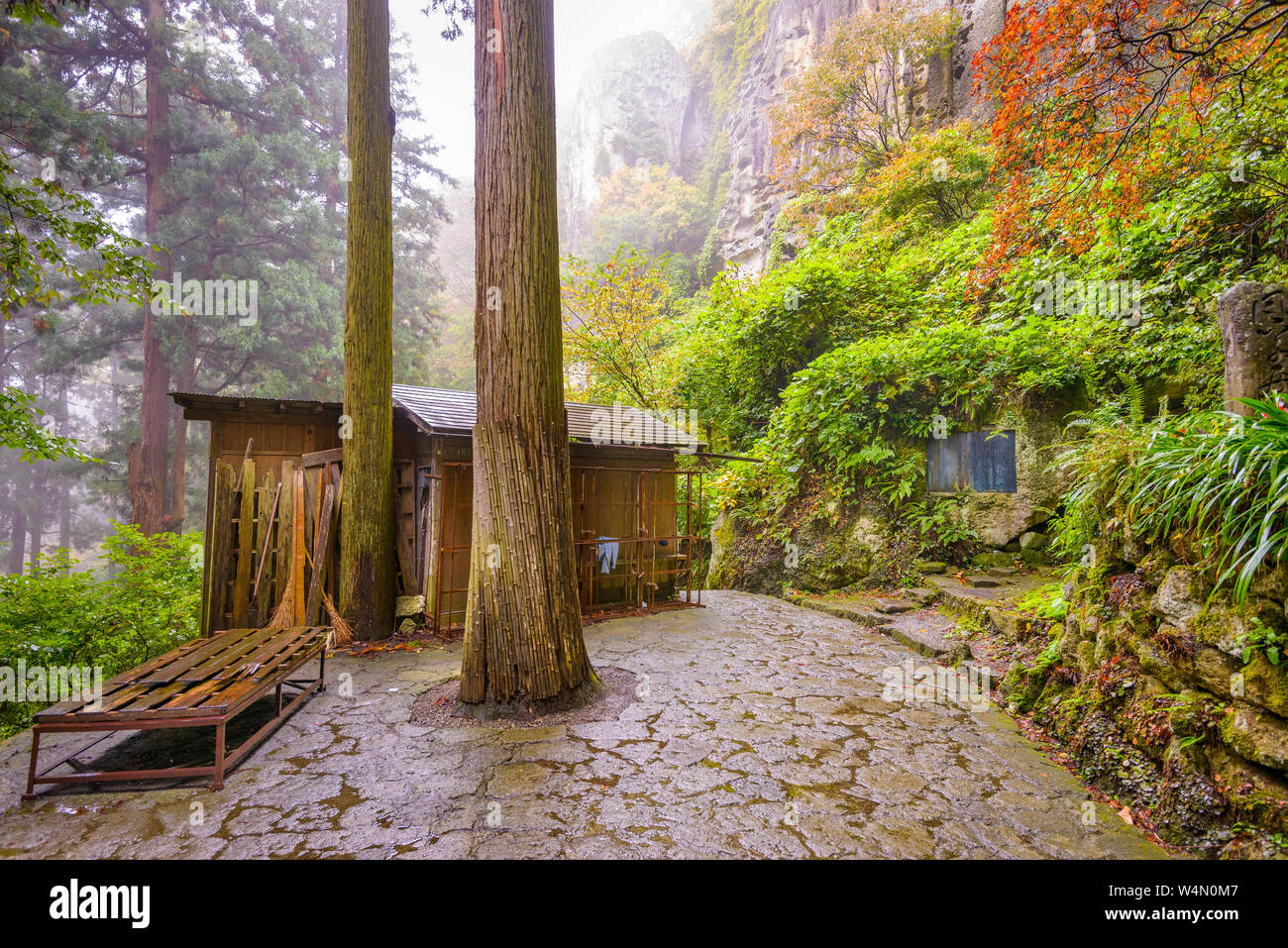 Walking trail to Yamadera Mountain Temple in Yamagata, Japan Stock ...