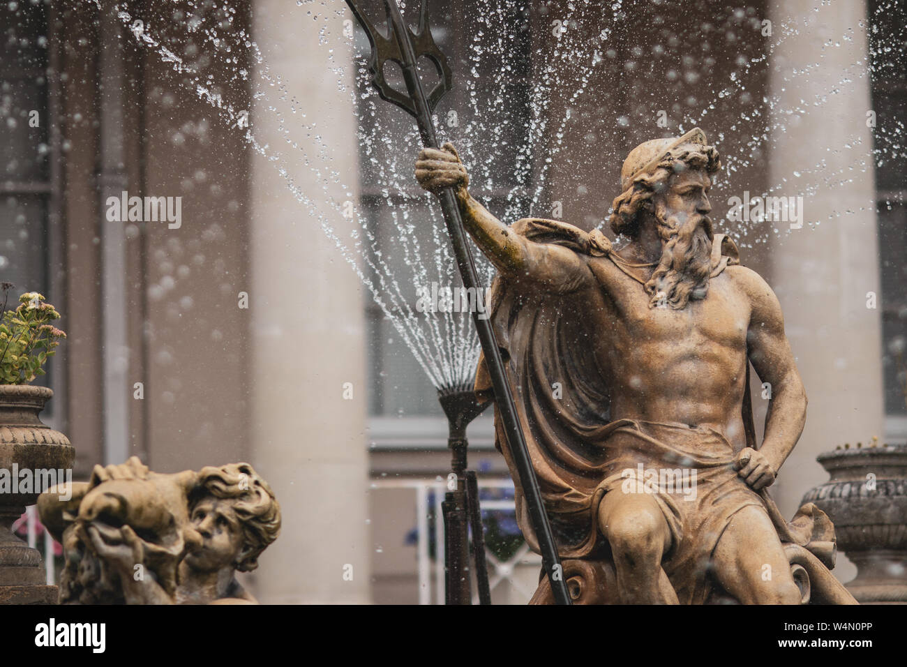 Neptune fountain in Cheltenham Promenade, The Cotswolds, UK. Believed ...