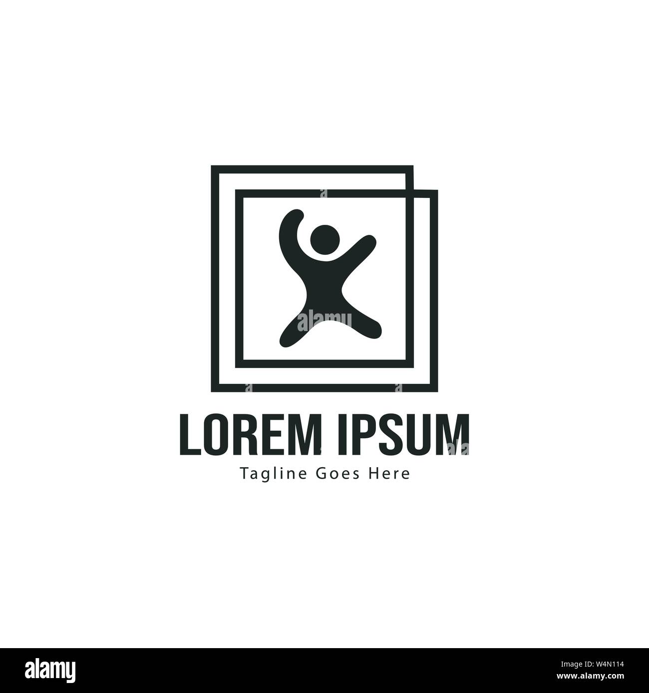 Kids logo template design. Kids logo with modern frame isolated on ...