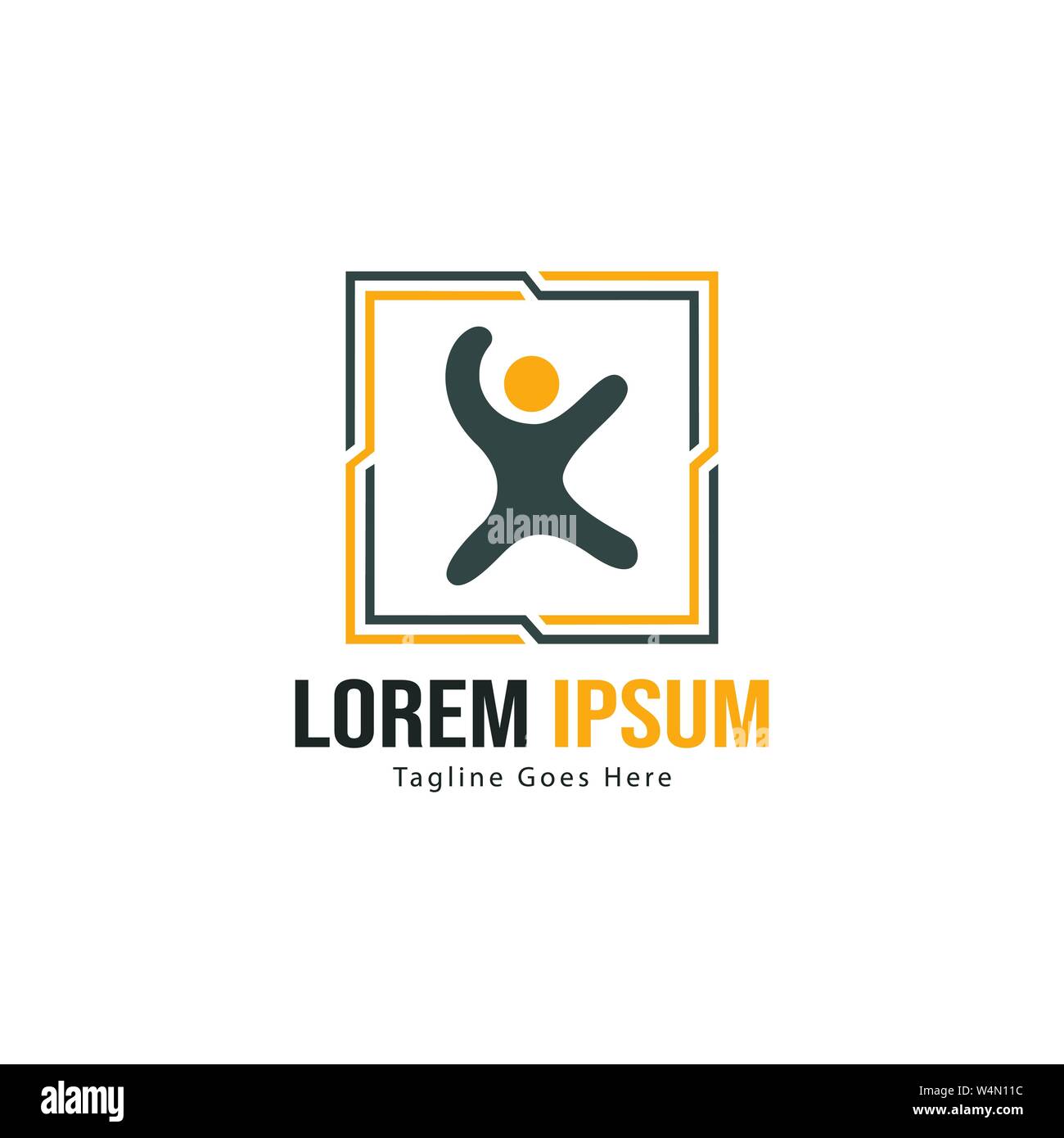 Kids logo template design. Kids logo with modern frame isolated on ...