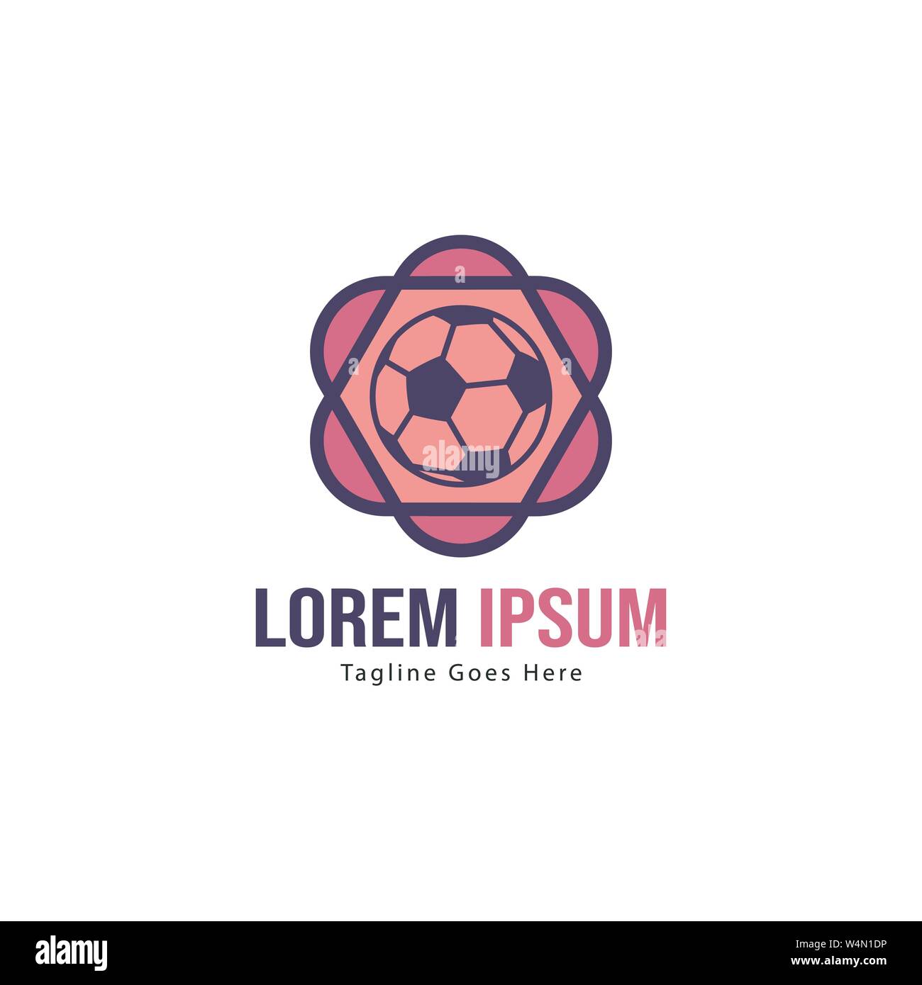 Football logo template design. Football logo with modern frame isolated ...