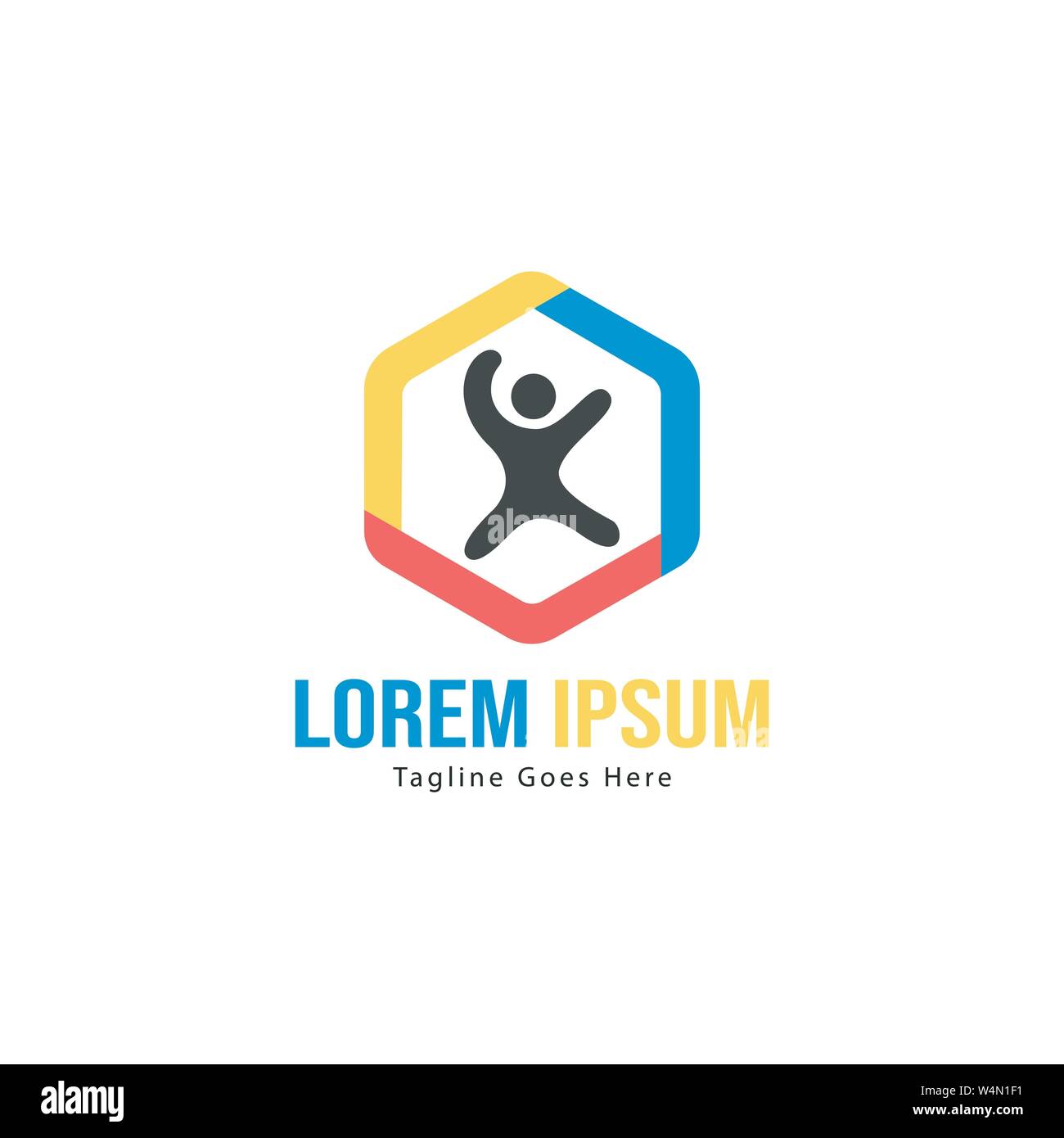 Kids logo template design. Kids logo with modern frame isolated on ...