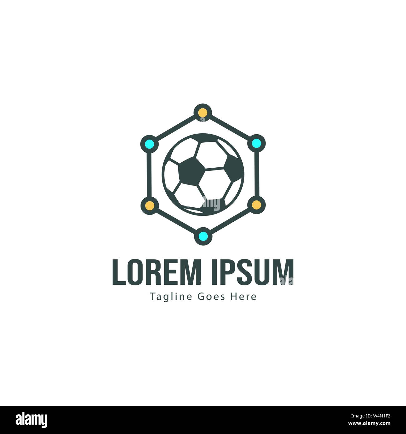 Football logo template design. Football logo with modern frame isolated ...