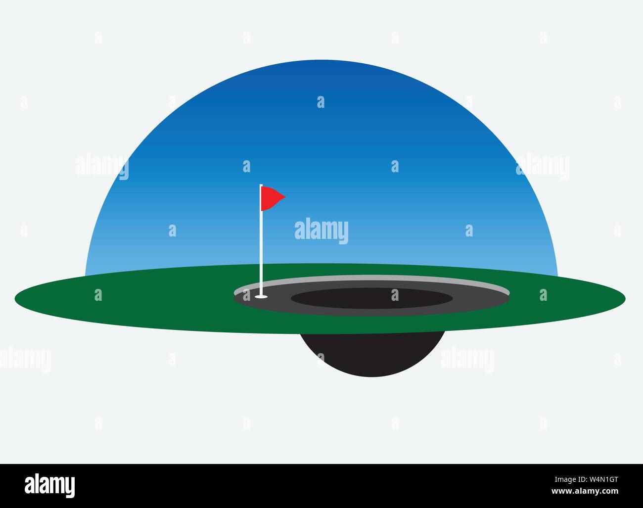 golf hole on green field Vector Stock Vector Image & Art - Alamy