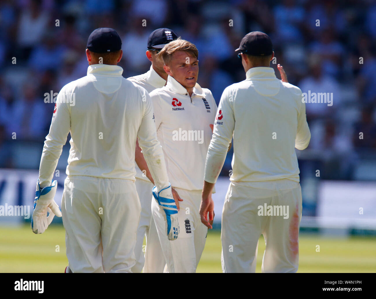 London, UK. 24th July, 2019. LONDON, ENGLAND. JULY 24: Sam Curran of ...