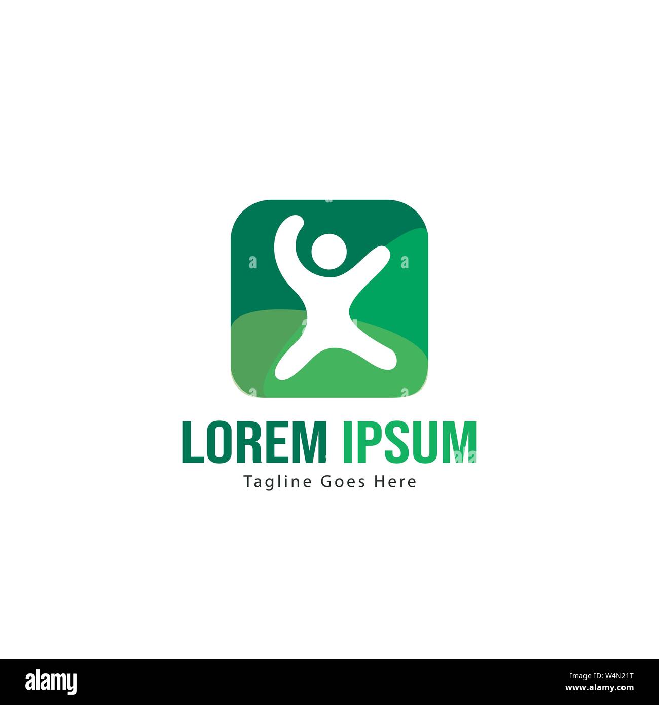 Kids logo template design. Kids logo with modern frame isolated on ...