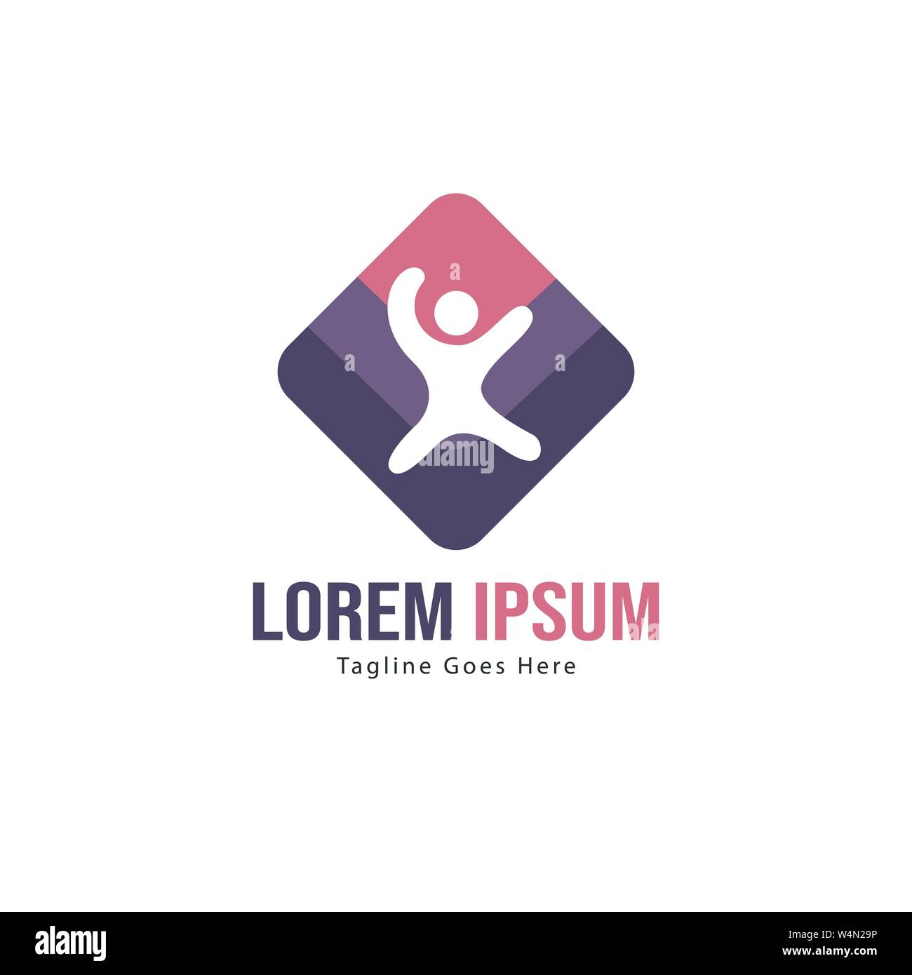 Kids logo template design. Kids logo with modern frame isolated on ...