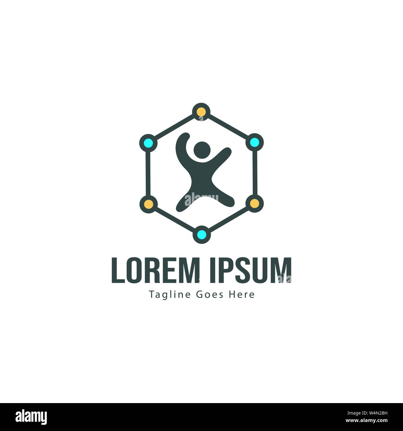 Kids logo template design. Kids logo with modern frame isolated on ...