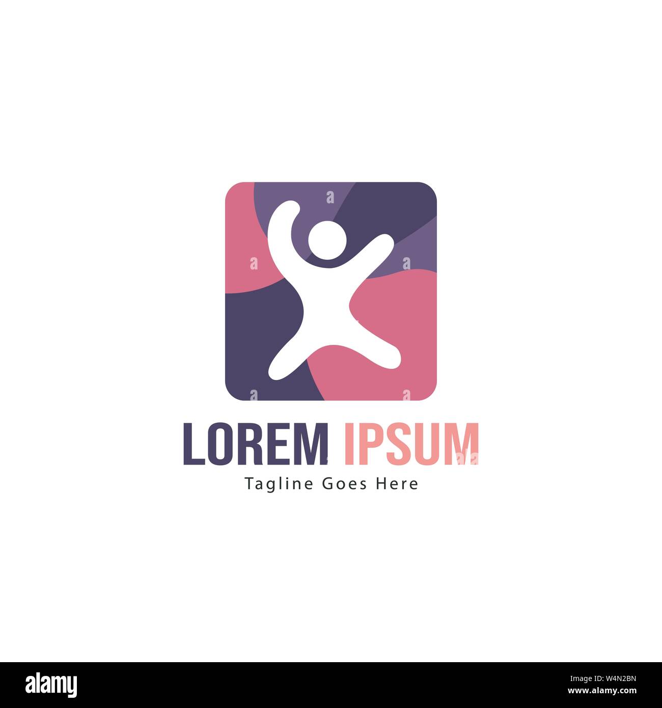 Kids logo template design. Kids logo with modern frame isolated on ...