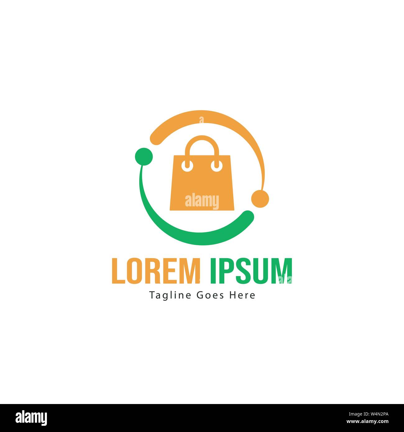 Shopping logo template design. Shopping logo with modern frame isolated ...