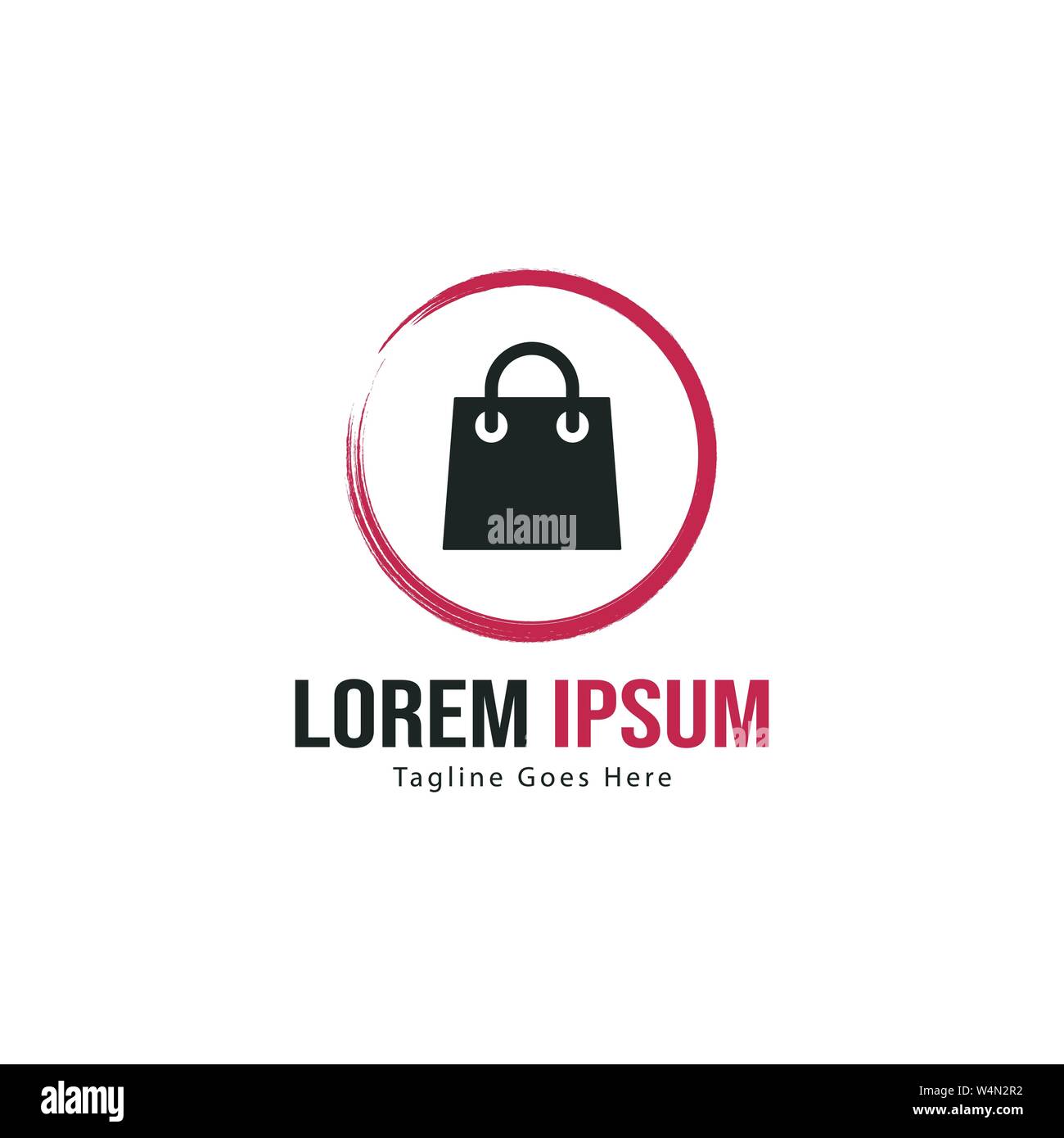 Shopping logo template design. Shopping logo with modern frame isolated ...