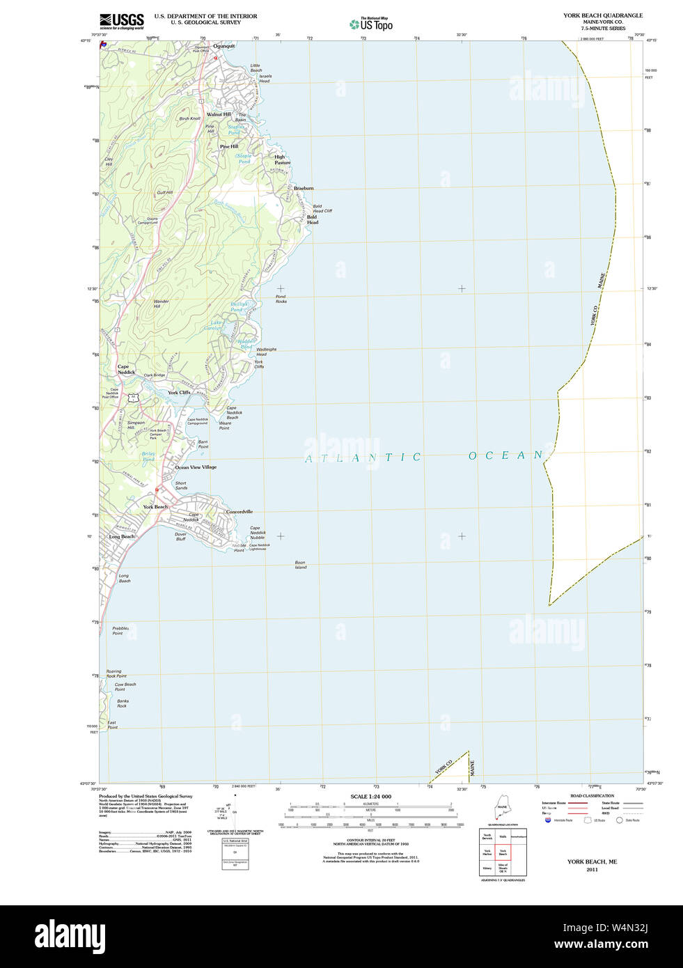 York beach maine map Cut Out Stock Images & Pictures - Alamy