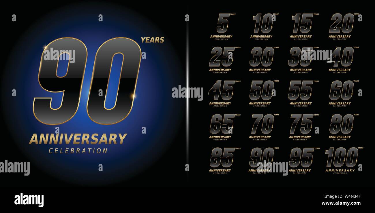 Set of 100th anniversary logotype design Stock Vector Images - Alamy