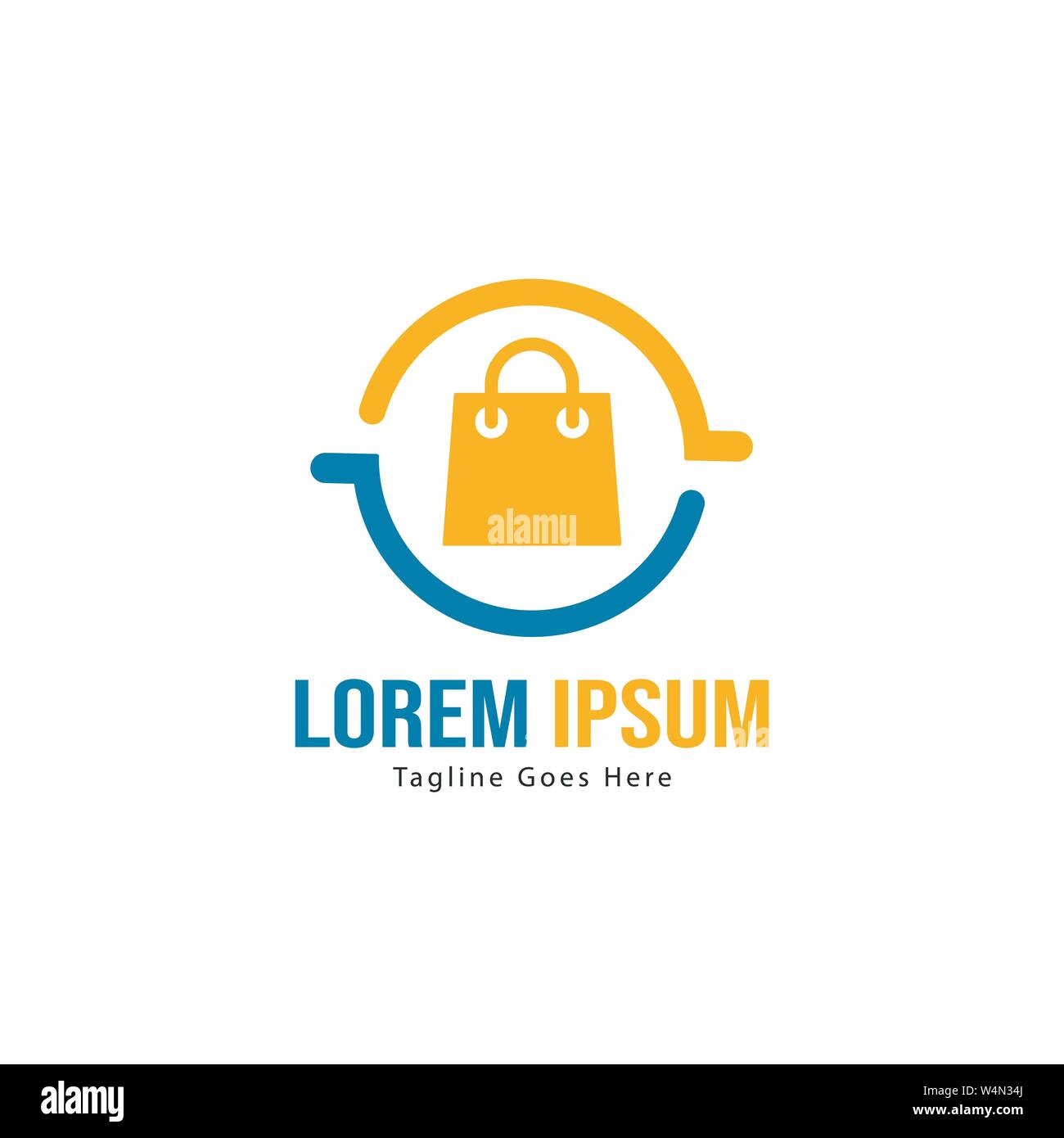 Shopping logo template design. Shopping logo with modern frame isolated ...