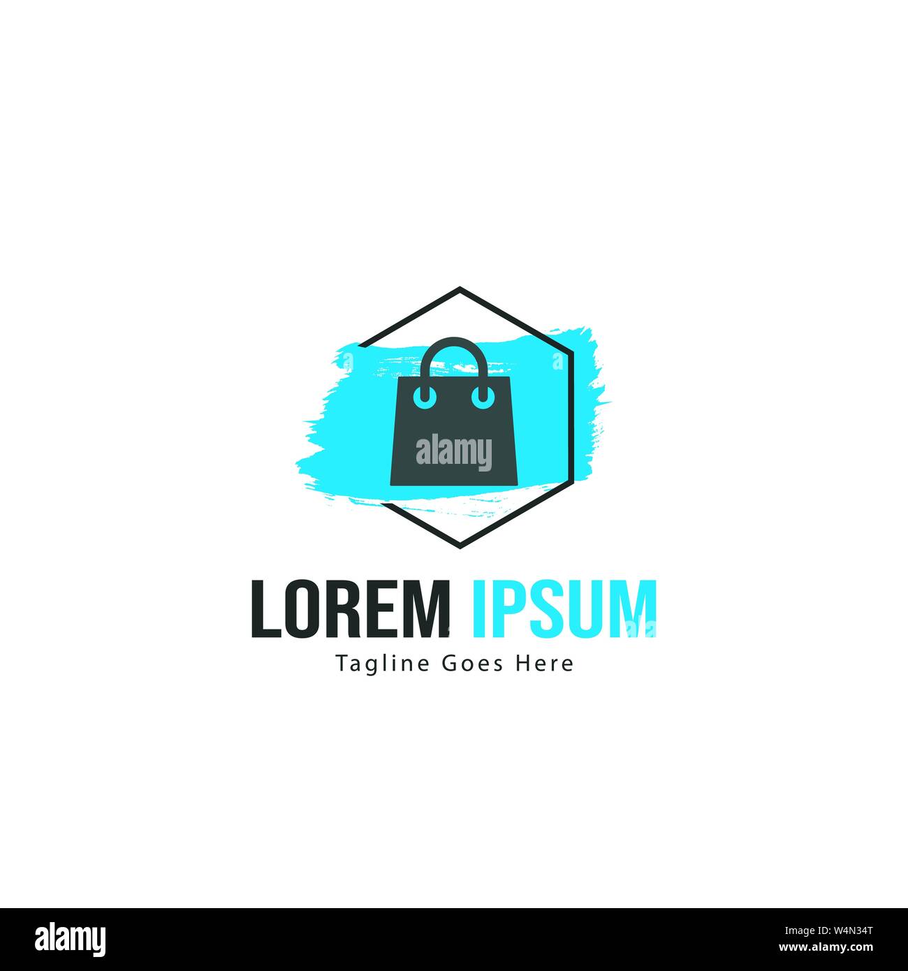 Shopping logo template design. Shopping logo with modern frame isolated ...