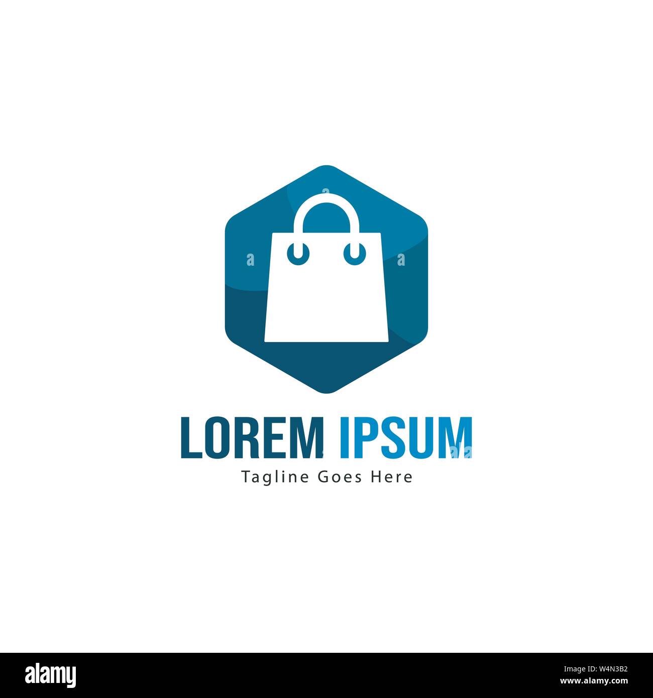 Shopping logo template design. Shopping logo with modern frame isolated ...