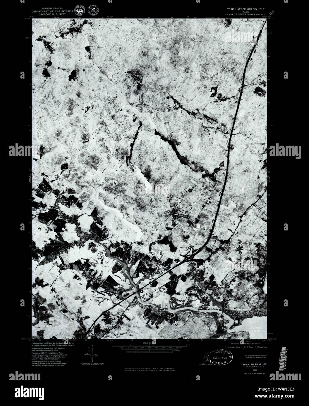 Maine USGS Historical Map York Harbor 461052 1977 24000 Inversion ...