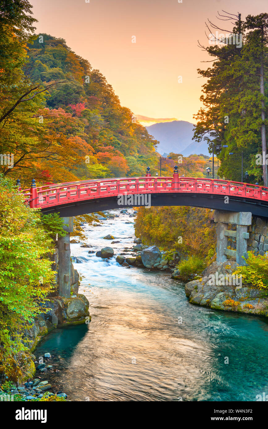 Nikko, Japan at the Shinkyo Bridge over the Daiwa River Stock Photo - Alamy