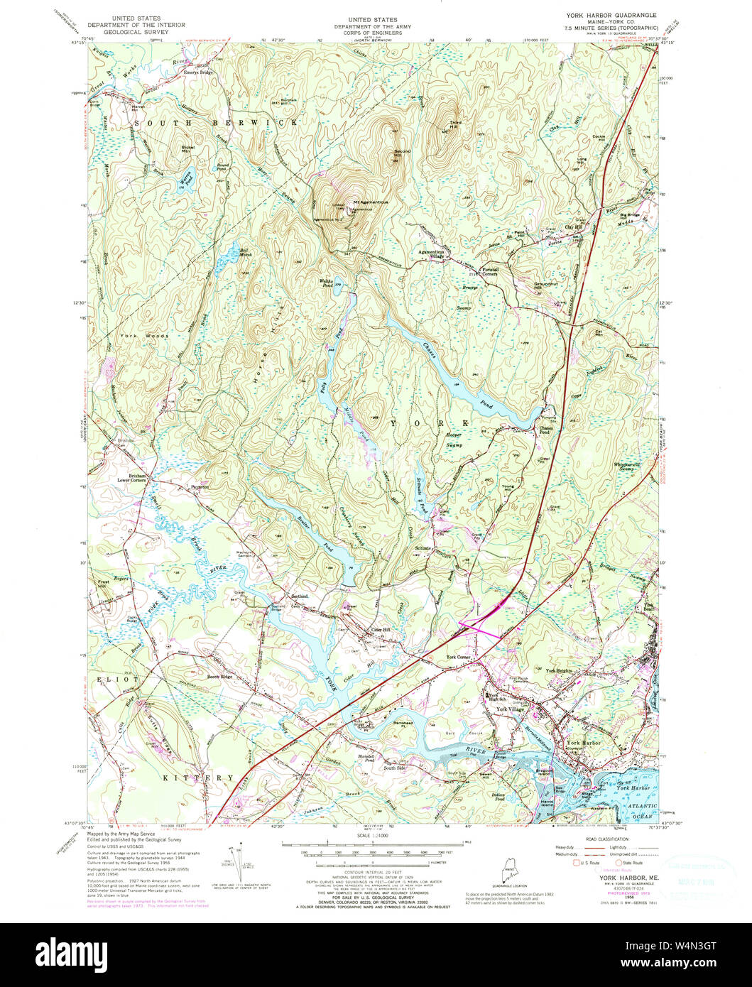 Maine USGS Historical Map York Harbor 461053 1956 24000 Restoration ...
