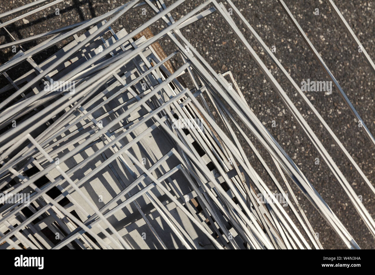 scrap metal on pile, industrial background, close up Stock Photo - Alamy