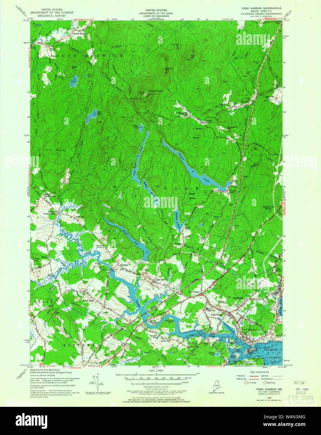Maine USGS Historical Map York Harbor 807340 1956 24000 Restoration ...
