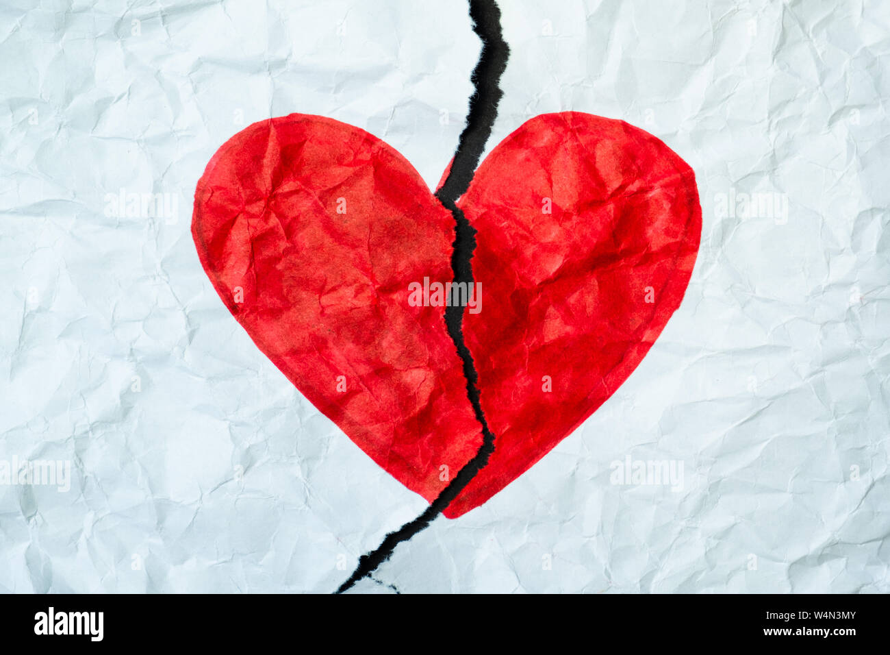 Broken heart, loss, ended relationship or cheating concept. Sign of ...
