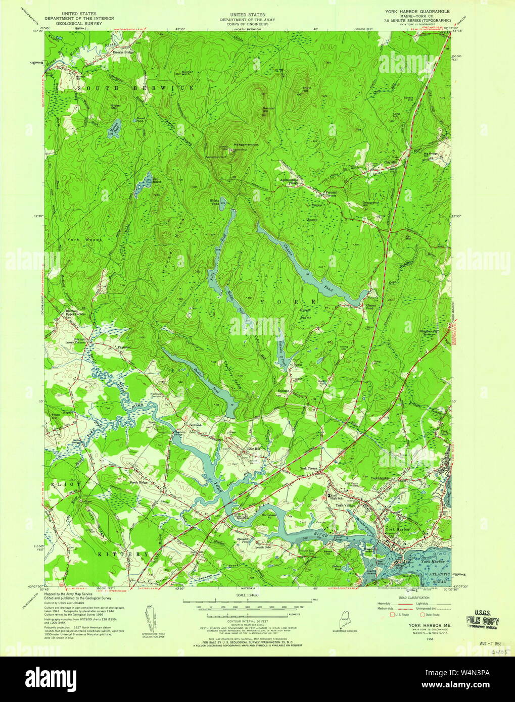 Maine USGS Historical Map York Harbor 807341 1956 24000 Restoration ...