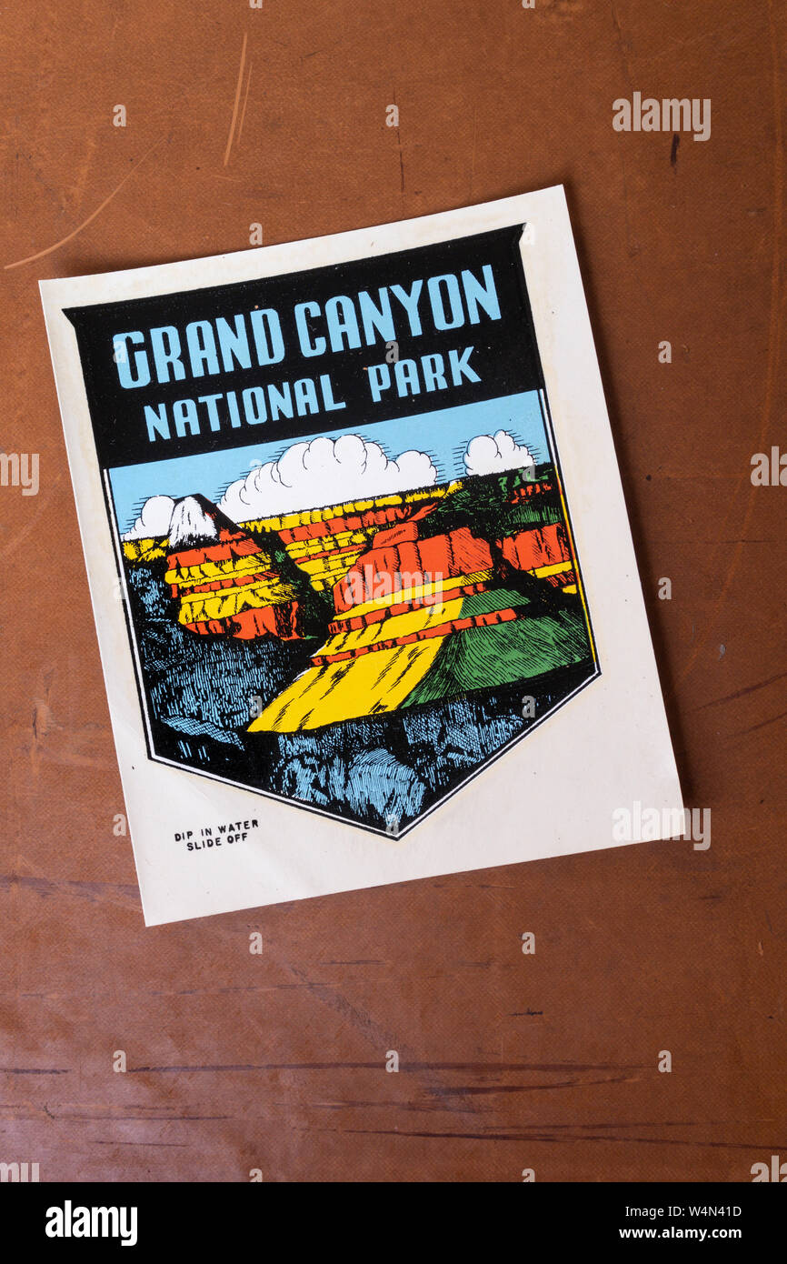 Retro Travel Decal, USA Stock Photo - Alamy