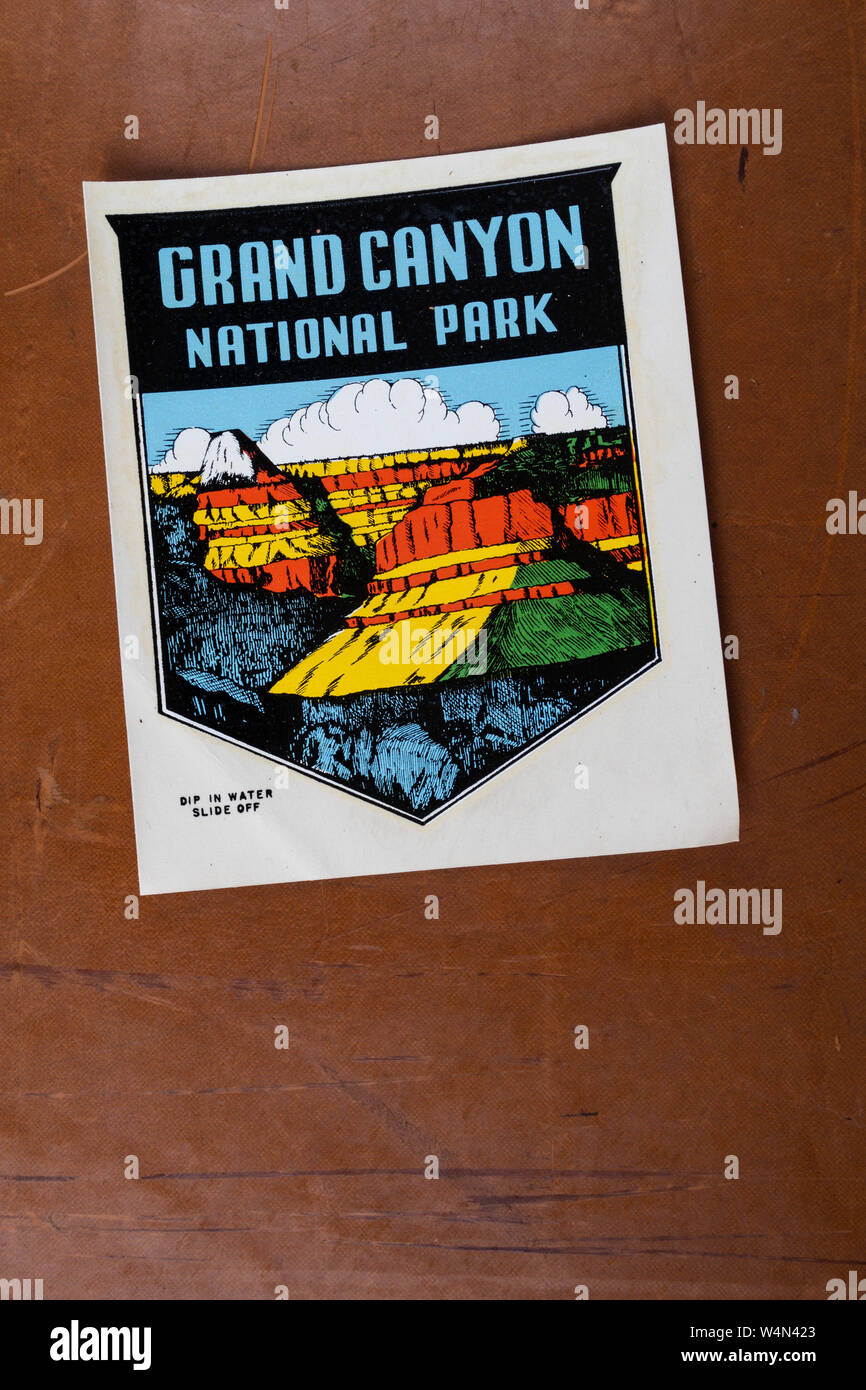 Retro Travel Decal, USA Stock Photo - Alamy