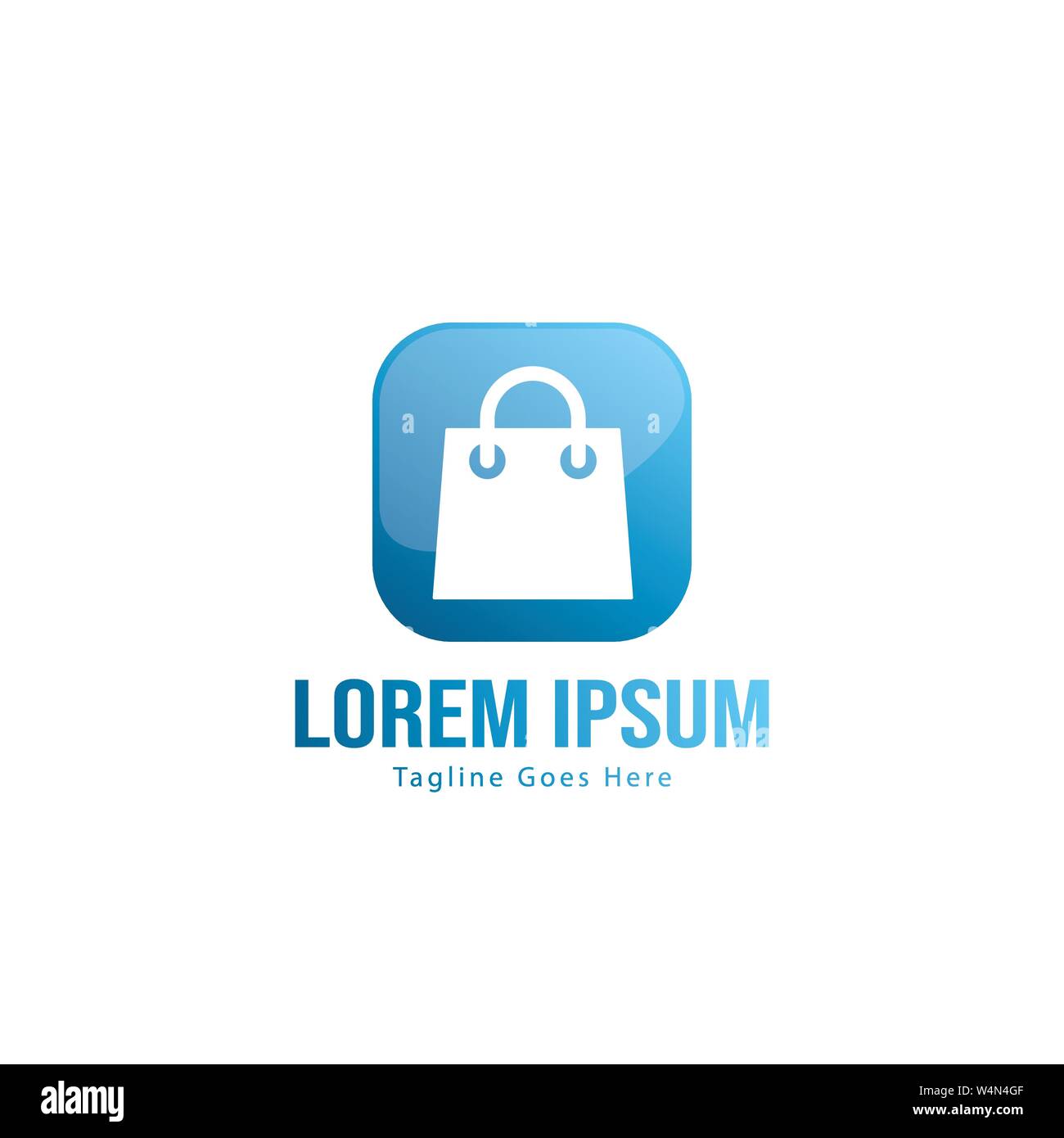 Shopping logo template design. Shopping logo with modern frame isolated ...