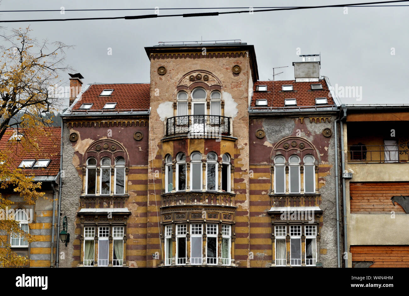 A colorful building in the streets of Sarajevo Stock Photo - Alamy