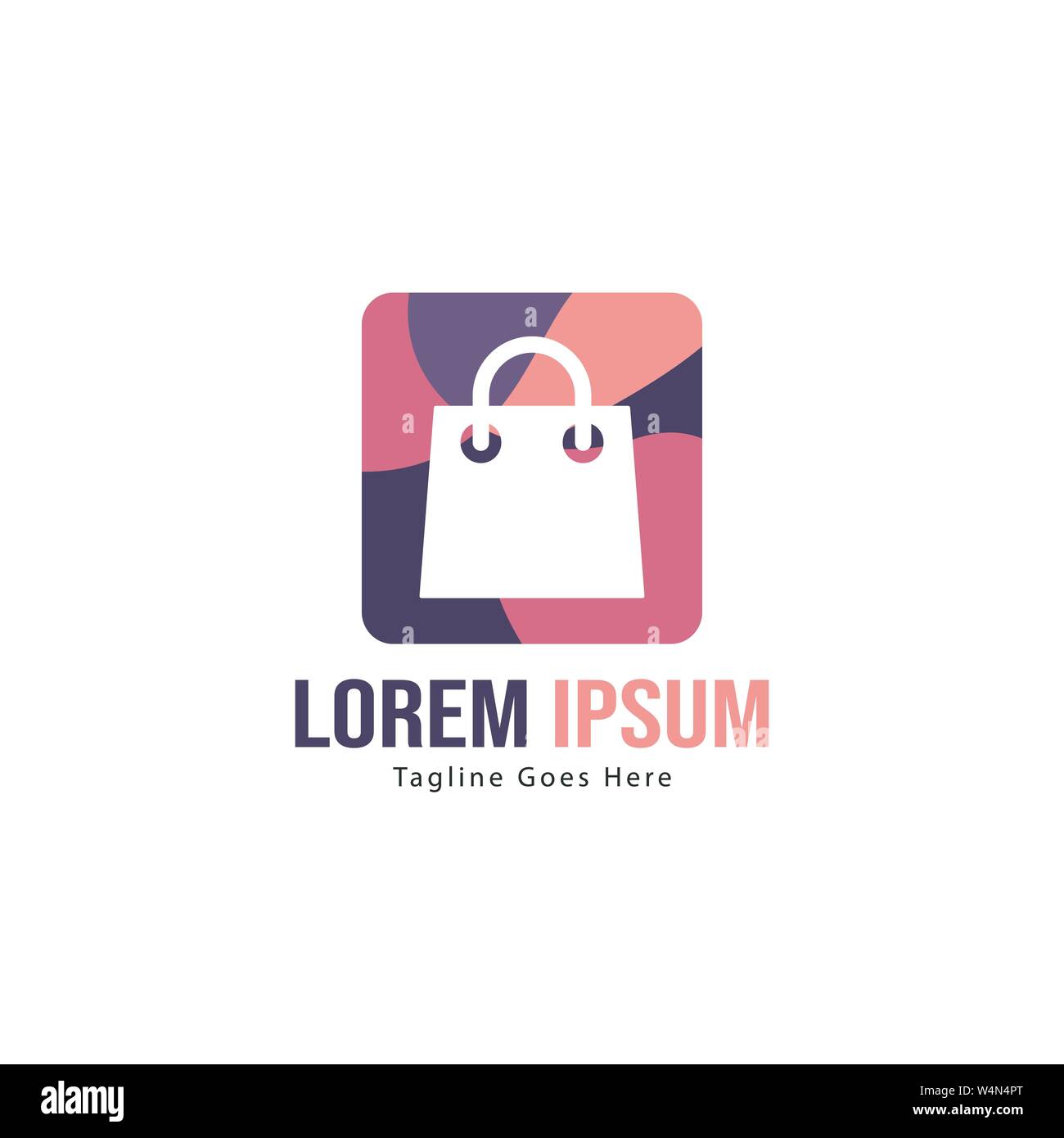 Shopping logo template design. Shopping logo with modern frame isolated ...