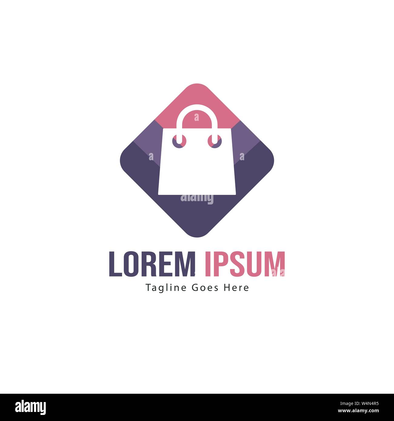 Shopping logo template design. Shopping logo with modern frame isolated ...