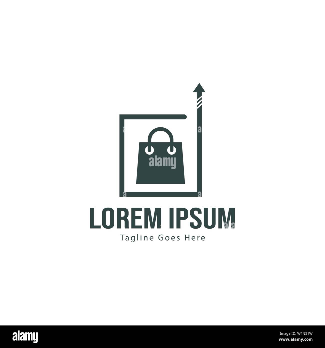 Shopping logo template design. Shopping logo with modern frame isolated ...