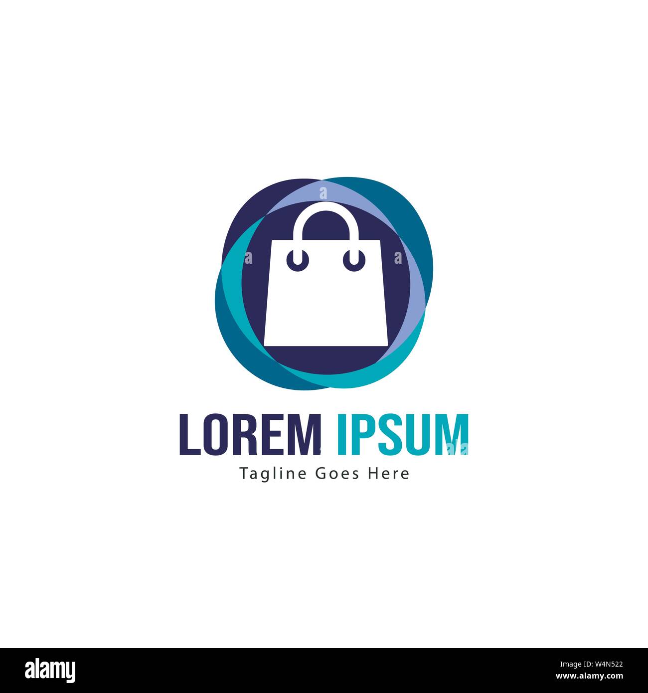 Shopping logo template design. Shopping logo with modern frame isolated ...