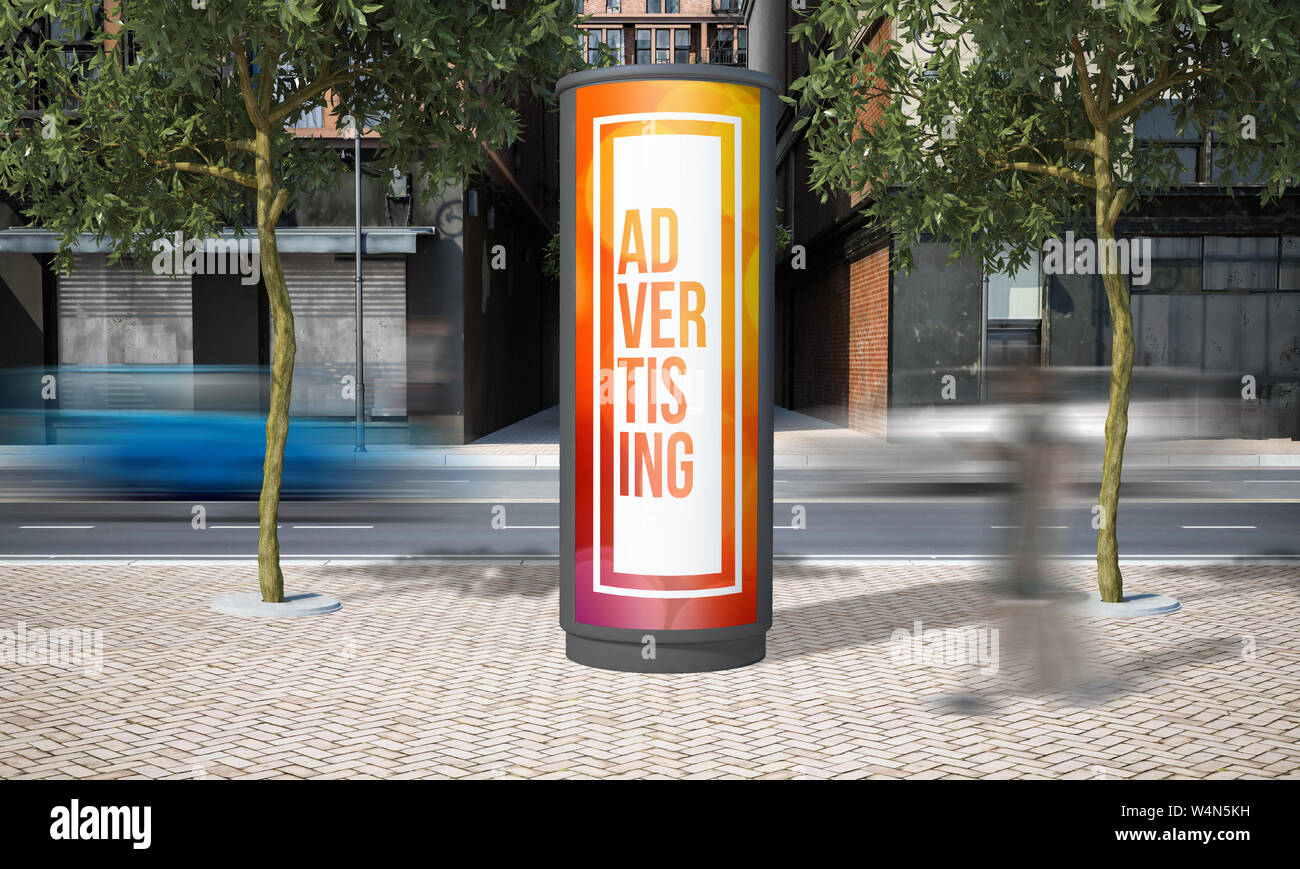 kiosk advertising mockup 3d rendering Stock Photo - Alamy