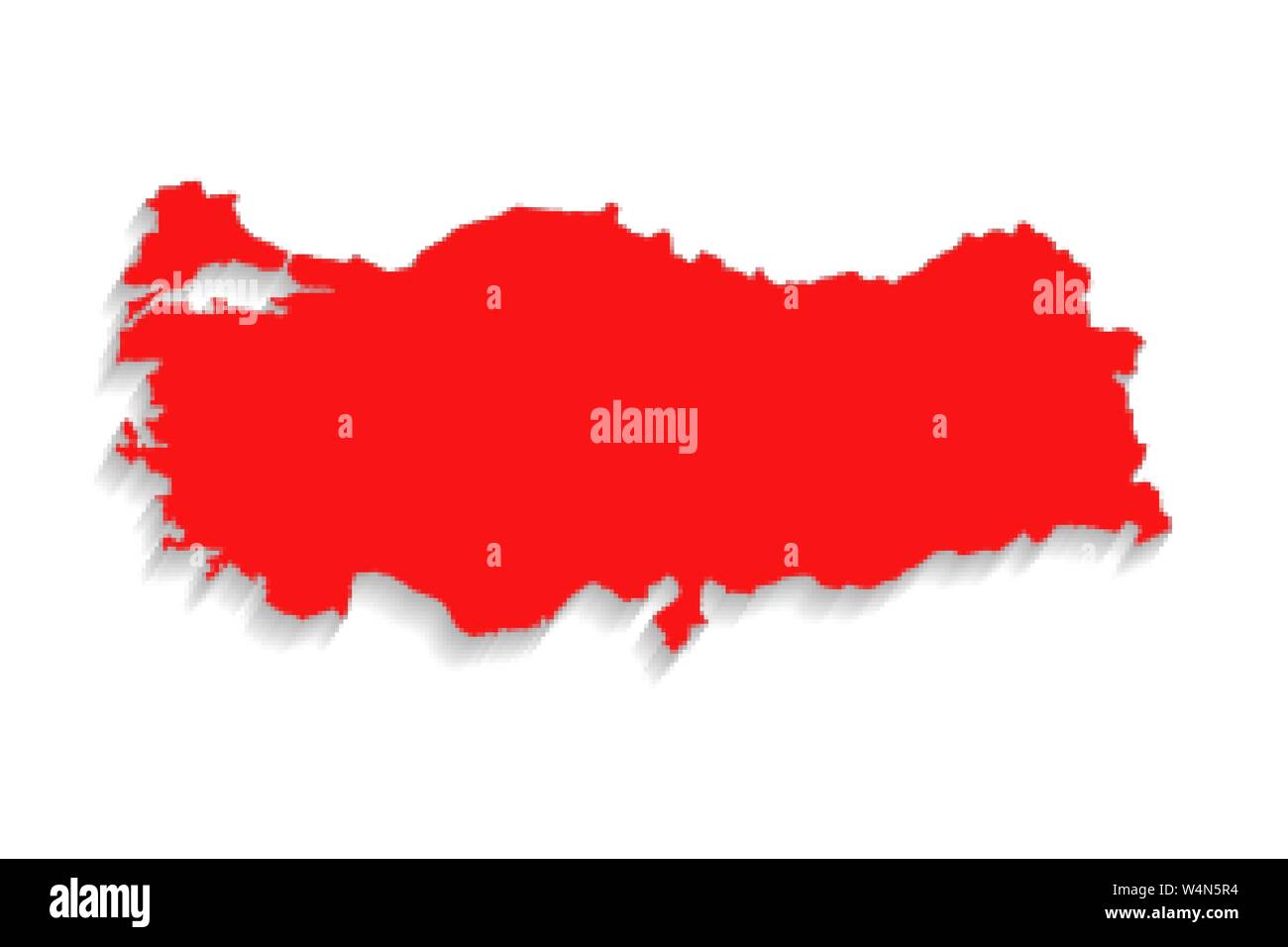 Red color Turkey map on white background, vector, illustration, eps 10 ...