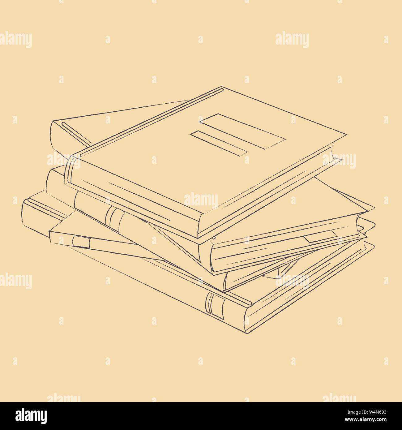 Stack of books on light background, vector illustration Stock Vector ...