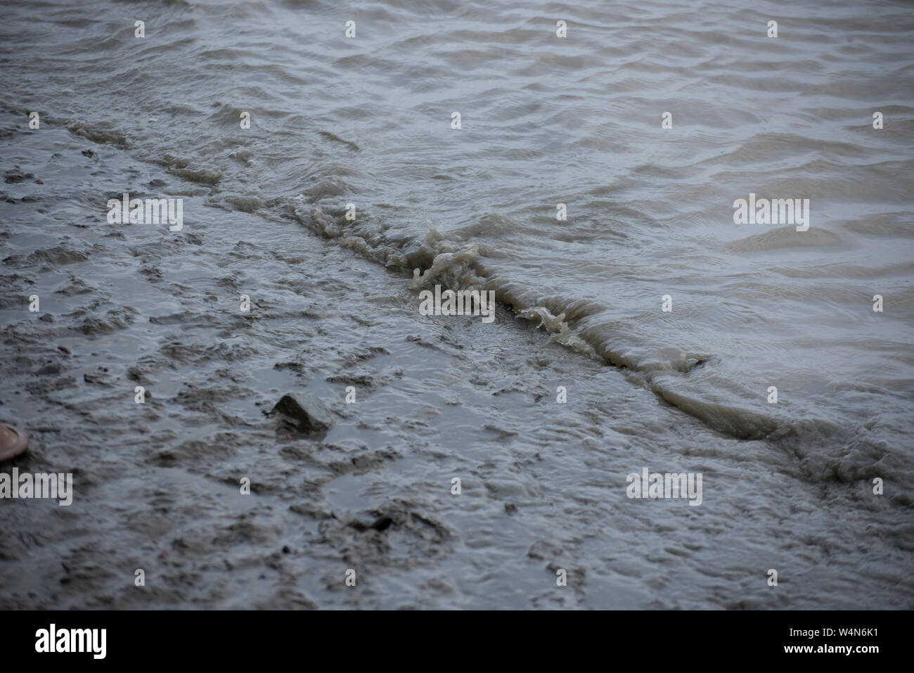 Water pollution, Polluted water are flowing in river Stock Photo - Alamy