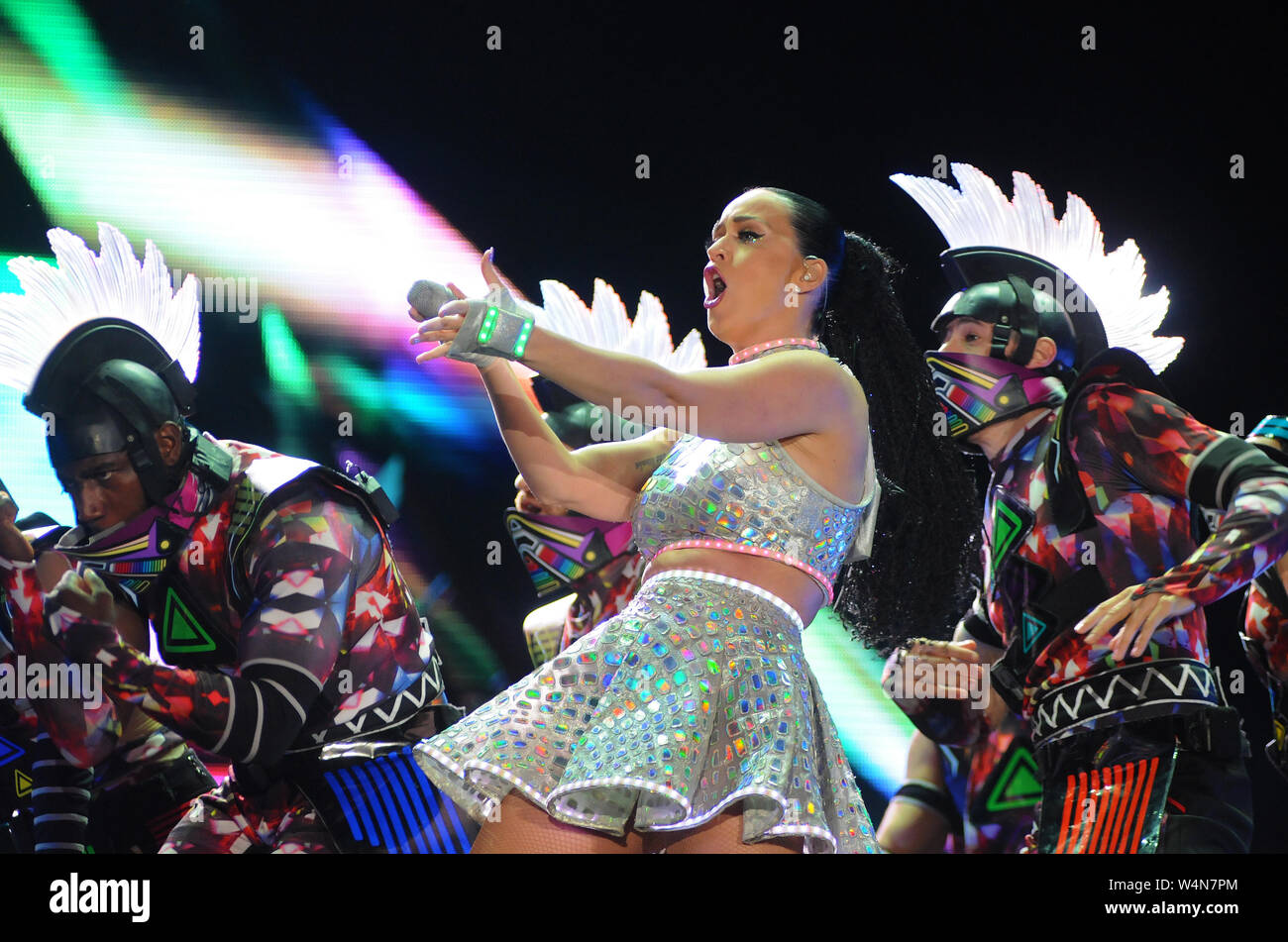 Singer Katy Perry during her show at Rock in Rio 2015 in Rio de Janeiro ...